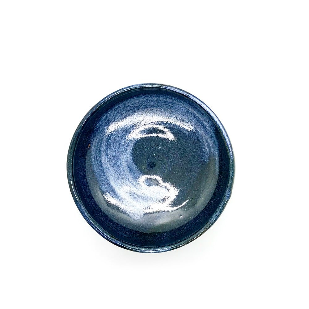 AMAYA Blue Matcha Bowl White Brushstroke Chawan - Purematcha Australia