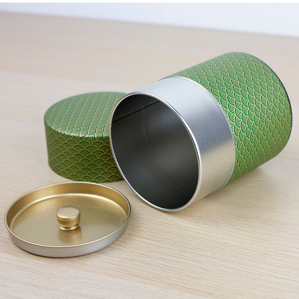 AOMI Green 200g Washi Wrapped Tea Canister (Wide)– Purematcha Australia